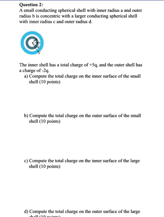 question 2 a small conducting spherical shell with inner radius and ...