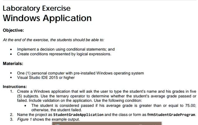 Fundamentals Of C Programming Laboratory Exercise Windows Application Objective At The End Of 
