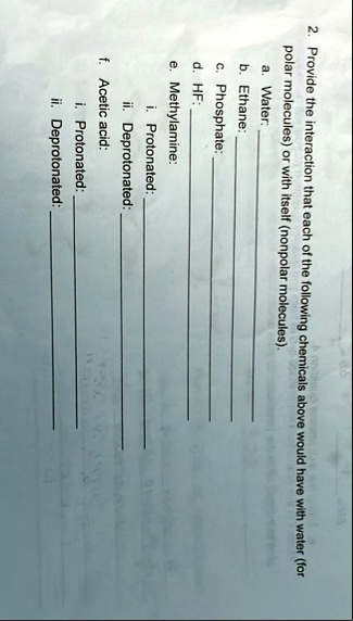 2 provide the interaction that each of the following...