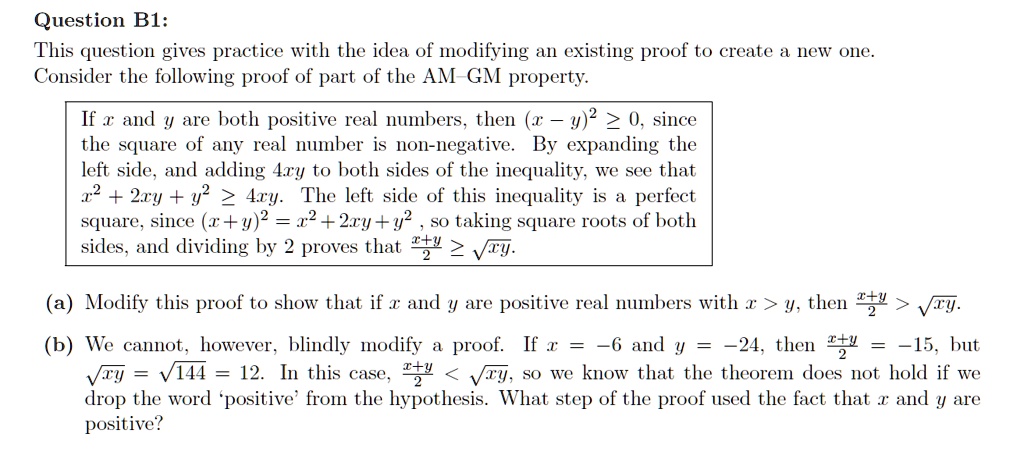 question b1 this question gives practice with the idea of modifying an ...