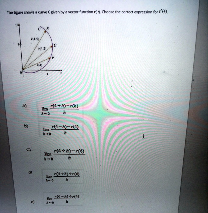 SOLVED: The figure shows curve given by vector function r( t) Choose the correct expression for ...