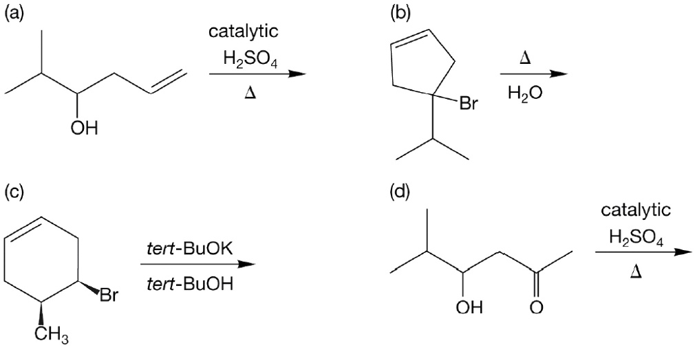 a catalytic hzso4 br hzo oh c catalytic h2so4 tert buok tert buoh br oh ...