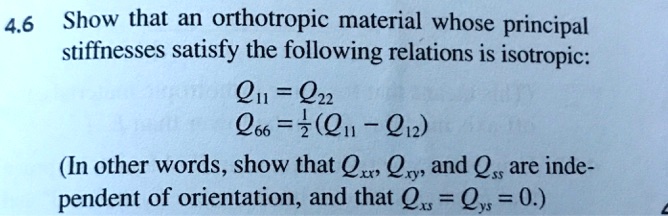 SOLVED: 4.6 Show that an orthotropic material whose principal ...