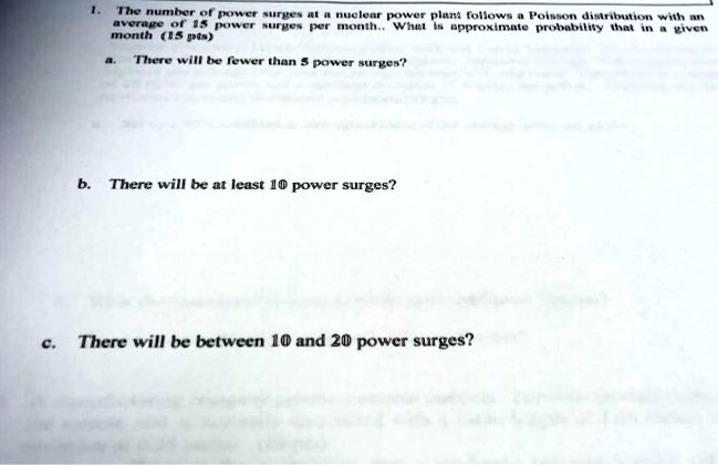 1. The number of power surges at a nuclear power plant...