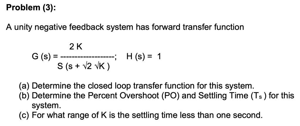 Solved Problem 3 A Unity Negative Feedback System Has Forward 2948