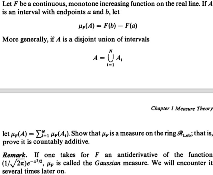 Solved Let F Be A Continuous Monotone Increasing Function On The Real