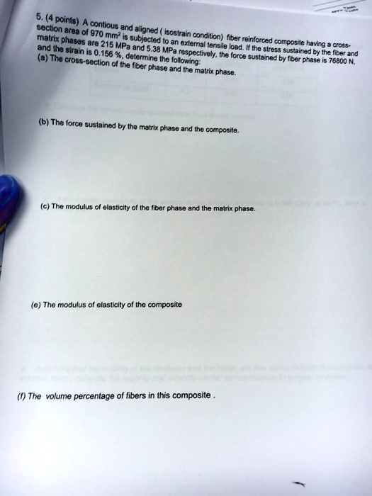 5. (4 points) A contious and aligned (isostrain condition) fiber ...