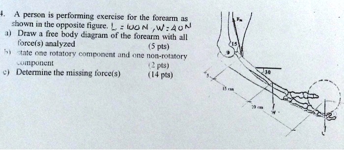SOLVED: It is a biomechanics problem A person is performing exercise ...
