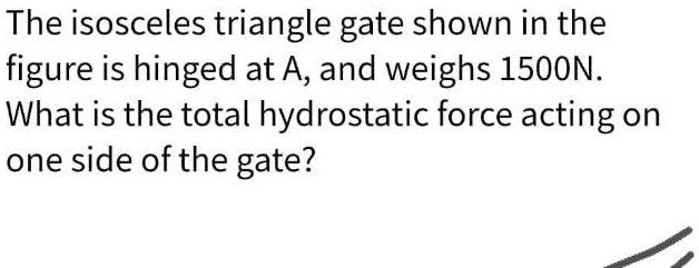SOLVED: The isosceles triangle gate shown in the figure is hinged at A ...