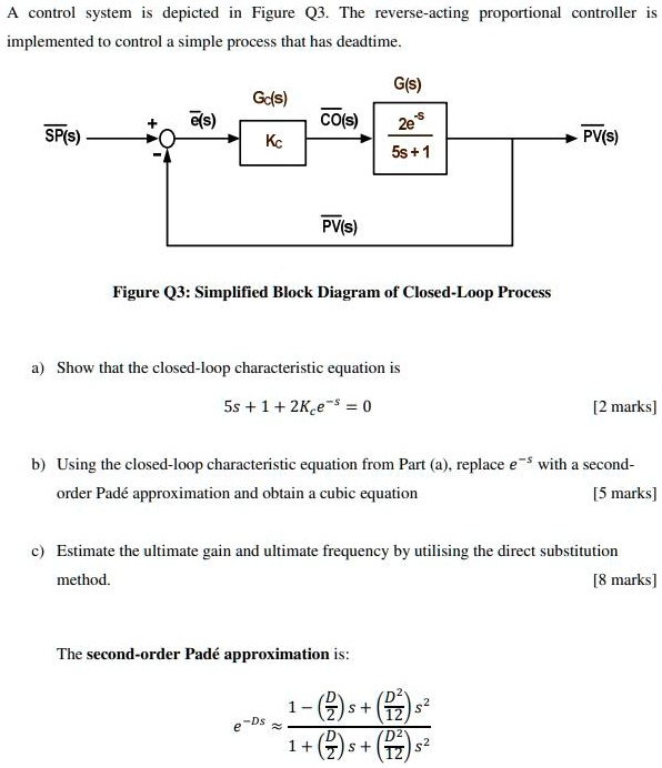 SOLVED: A control system is depicted in Figure Q3. The reverse-acting proportional controller is ...