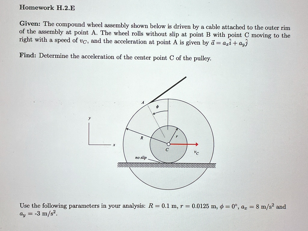 Homework H.2.E Given: The compound wheel assembly shown below is driven ...