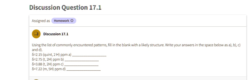 SOLVED: Discussion Question 17.1 Assigned as Homework 0 Discussion 17.1 Using the list of ...