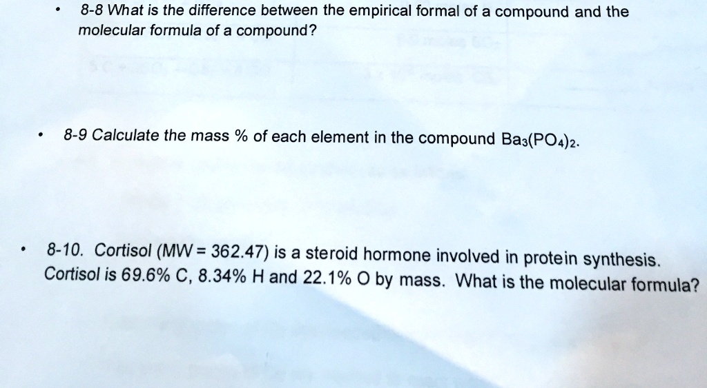 SOLVED: 8-8 What is the difference between the empirical formal of a ...