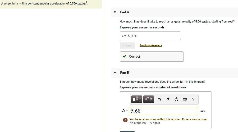 Wheel Turns With Constant Angular Acceleration Of 0700 Rads2 Part A How