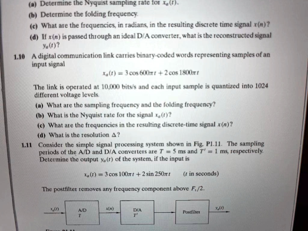 please solve 110 hdetermine the folding frequency c what are the ...