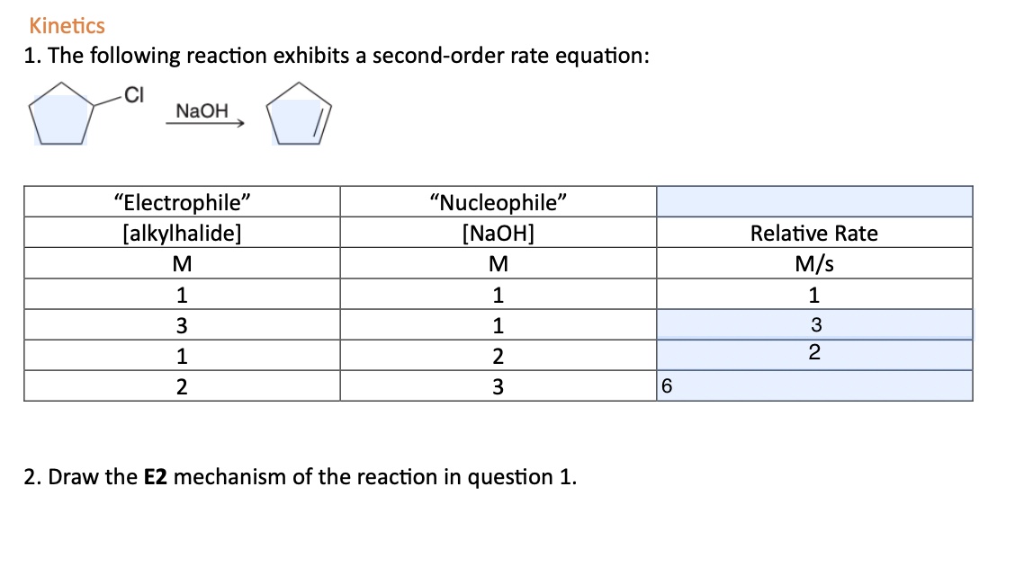 Kinetics 1. The following reaction exhibits a second-order rate ...