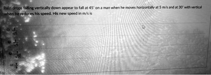 rain drops falling vertically down appear to fall at 45 on man when he ...