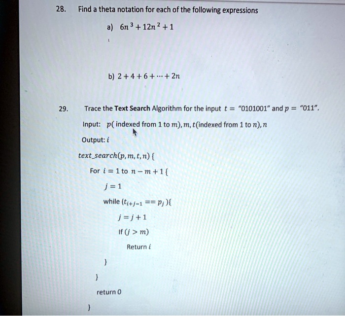 SOLVED: 283 Find theta notation for each of the following expressions 6n 3 + 12n +1 b) 2 +4+6 ...