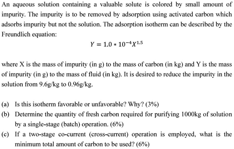 An aqueous solution containing a valuable solute is colored...