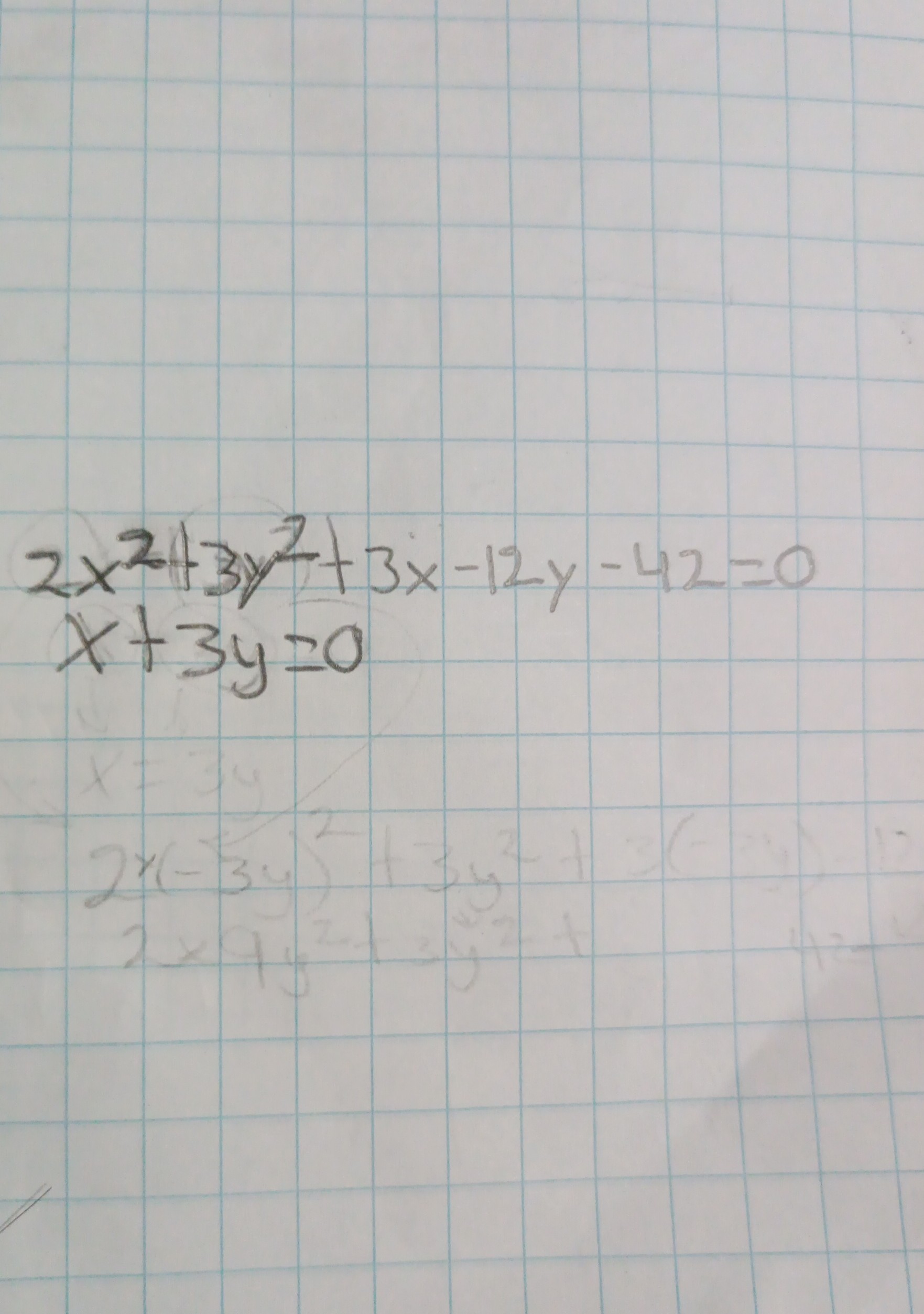 SOLVED 2 X 2 3 Y 2 3 X 12 Y 42 0 X 3 Y 0