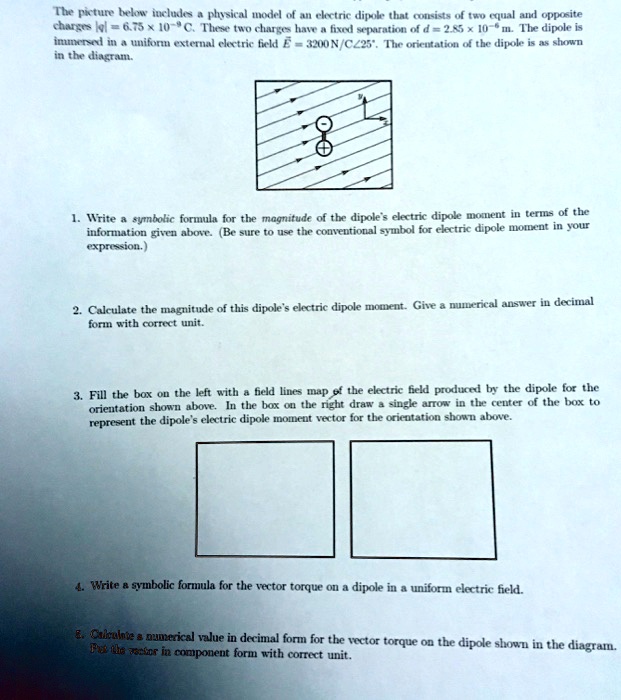 The picture below includes a physical model of an electric dipole that ...