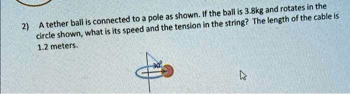 SOLVED: as shown If the ball is 3.8kg and rotates in thel ball Is ...