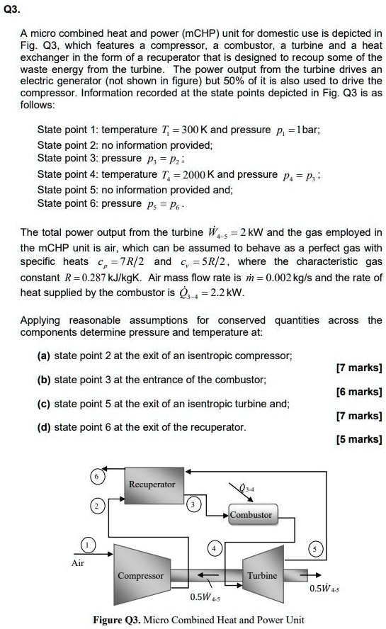 SOLVED: A micro combined heat and power (mCHP) unit for domestic use is ...