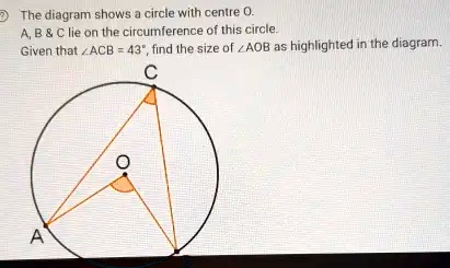 SOLVED: The diagram shows a circle with center A, B, and â‚¬ lying on ...