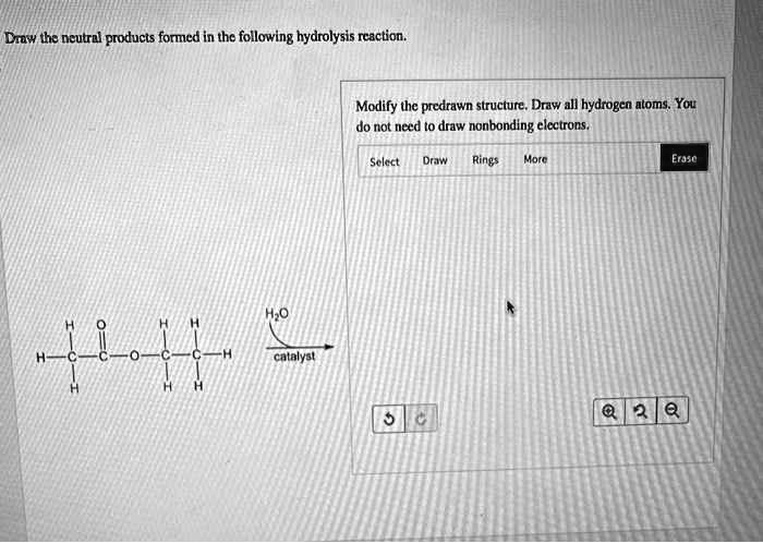 Draw the neutral products formed in the following hydrolysis reaction ...