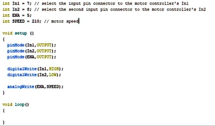 int Inl = 7; // select the input pin connector to the motor controller ...