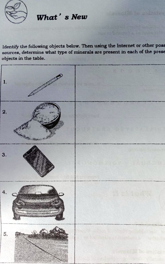 What's New Identify the following objects below. Then using the Internet or other poss sources ...