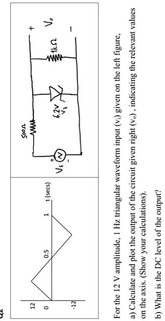 Solved 1k 1 For The 12 V Amplitude I Hz Triangular Waveform Input Vi Given On The Left