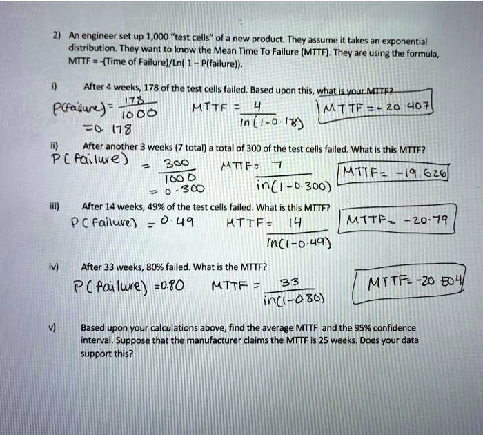 an engineer set up 1000 test cells of new product they assume takes an ...