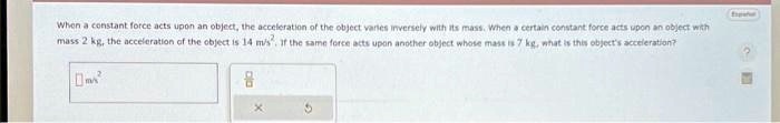 Solved Texts When A Constant Force Acts Upon An Object The