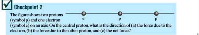 [GET ANSWER] Checkpoint 2 The figure shows two protons (symbol p) and one electron (symbol e) on ...