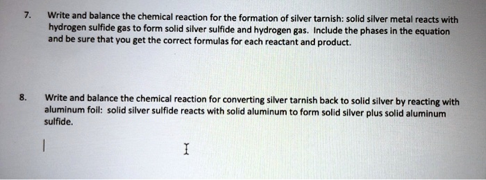 SOLVED: Write and balance the chemical reaction for the formation of ...