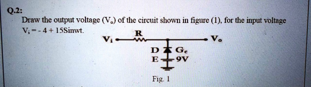 SOLVED: Draw the output voltage (Vo) of the circuit shown in figure (1 ...