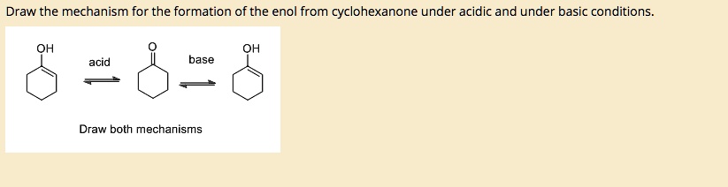 SOLVED: Draw the mechanism for the formation of the enol from ...