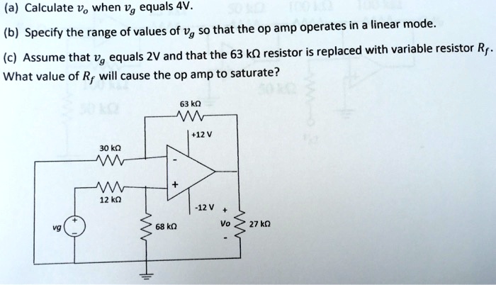 a calculate v when vg equals 4v b specify the range of values of vg so ...
