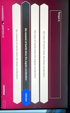 torque is the mass of inertia times the linear acceleration the mass of ...