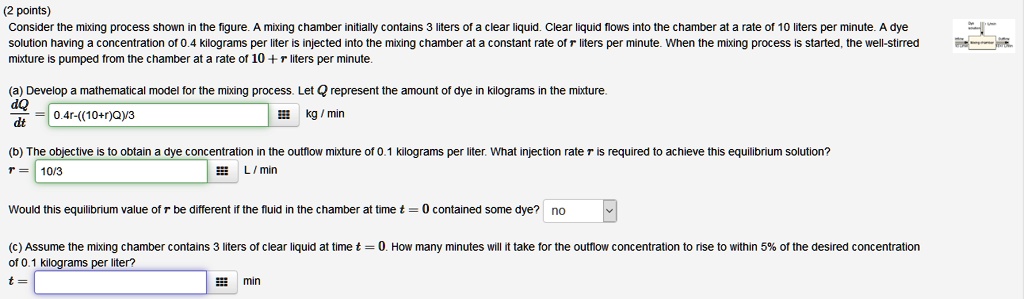 SOLVED: (2 points) Consider the mixing process shown the figure. mixing ...