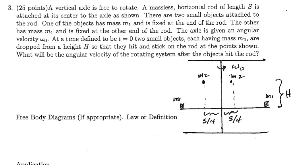 25 pointsa vertical axle is free to rotate a massless horizontal rod of ...