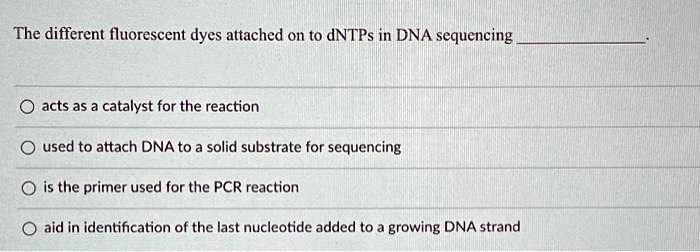 The different fluorescent dyes attached on to dNTPs in DNA sequencing ...