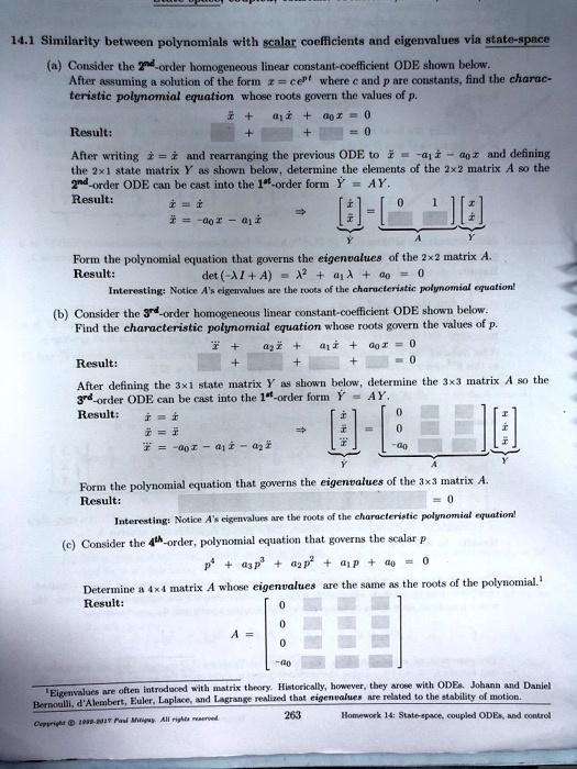 SOLVED: 14.1 Similarity between polynomials with scalar coefficients ...