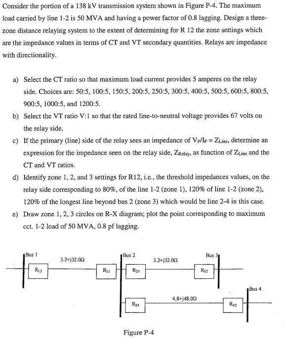 Consider the portion of a 138 kV transmission system shown in Figure P ...