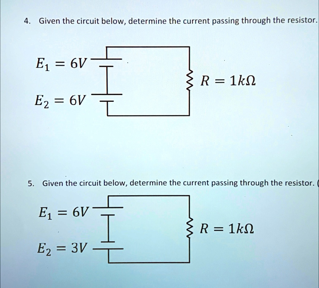 given the circuit below determine the current passing through the resistor 4 given the circuit ...