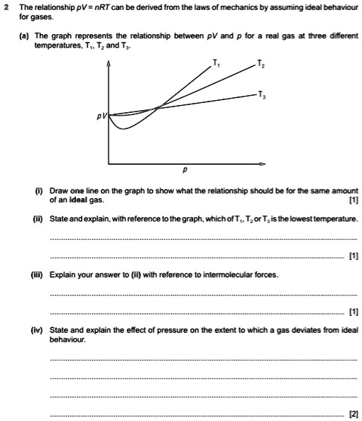 SOLVED: The relationship PV = nRT can be derived from the laws of gases ...
