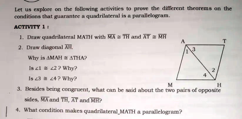 Solved Let Us Explore The Following Activities To Prove The Different Theorems On The