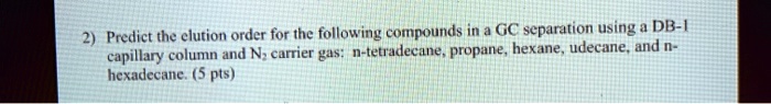 SOLVED: Predict the elution order for the following compounds in a GC ...