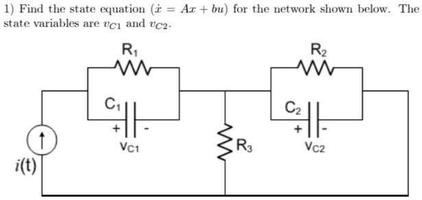find the state equation dxdtax bu for the network shown below using cotree and cutset analysis ...